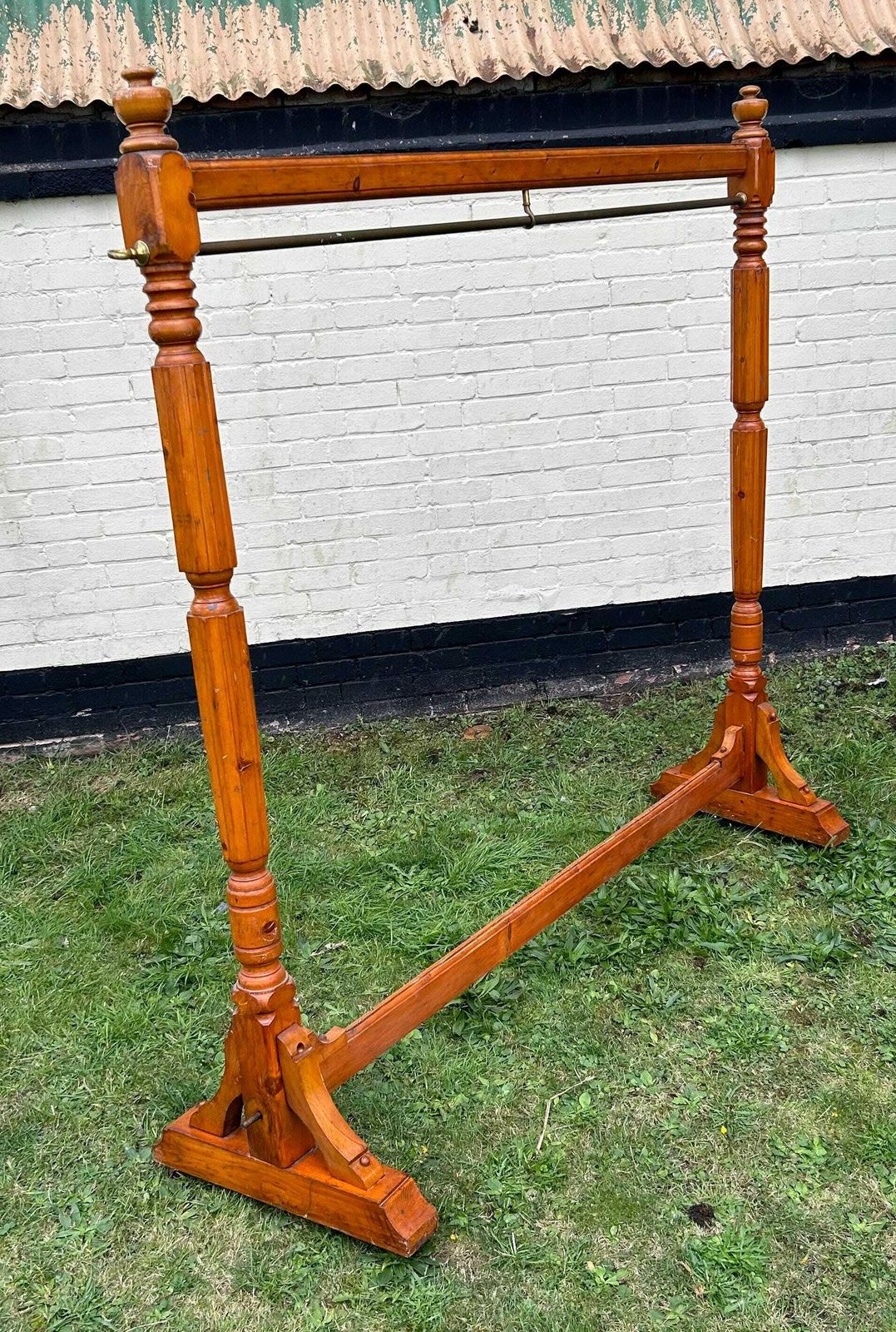 Pine Antique Clothes Rail Rack Hook Storage Coat Vintage Retro ...