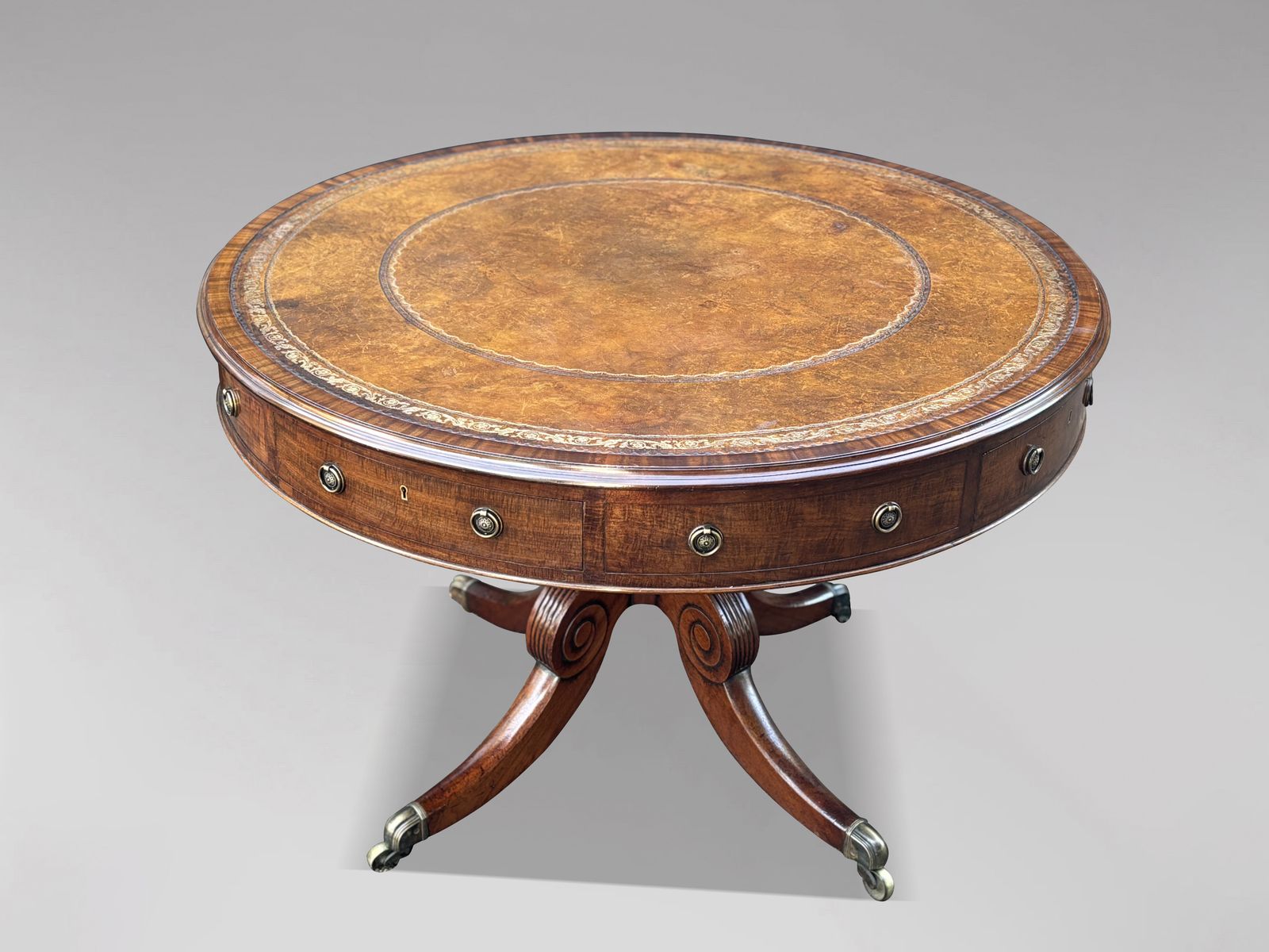 Early 19th Century Regency Period Mahogany Drum Table | Vinterior