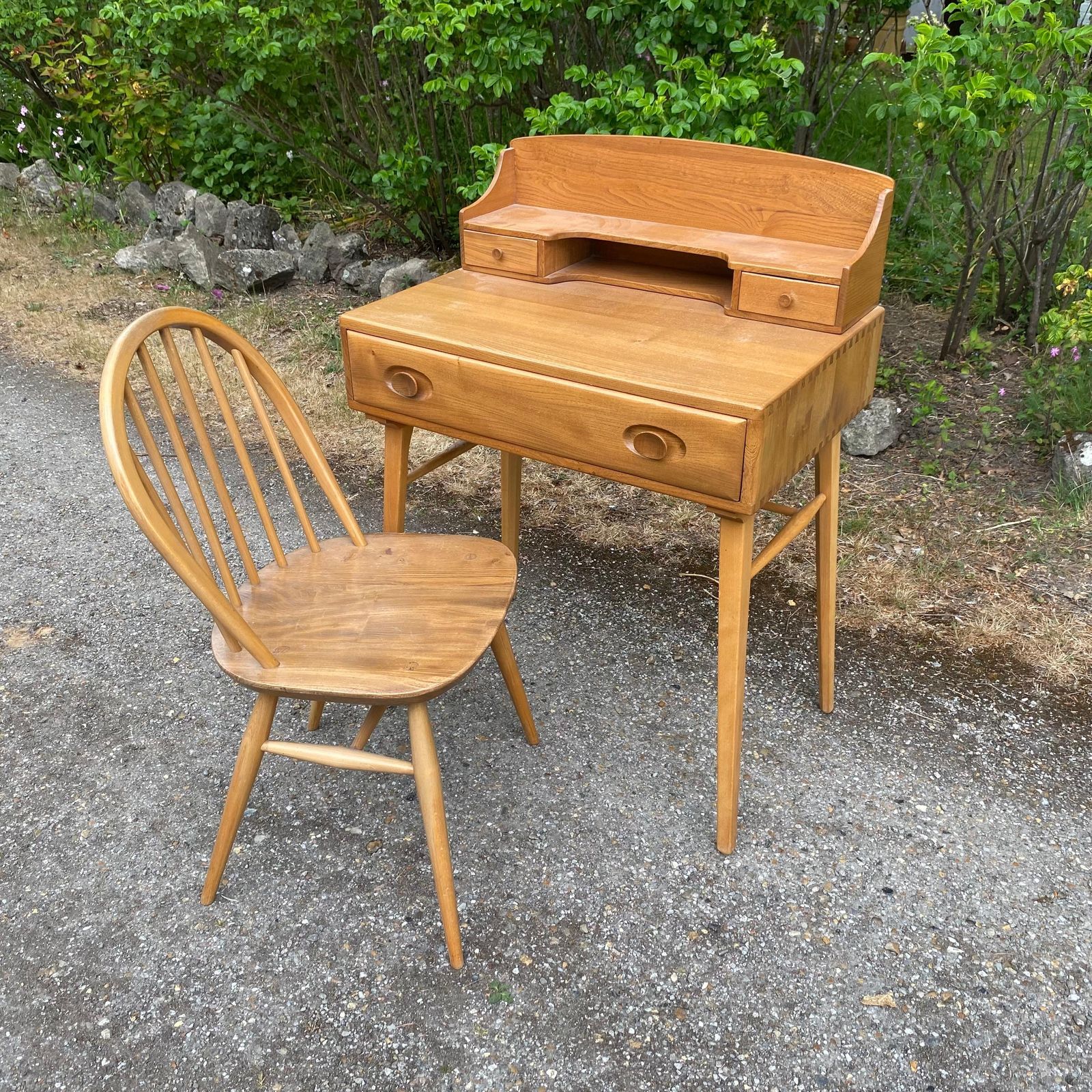 1970's G Plan Blonde Teak Desk And Matching Quaker Chair | G Plan ...