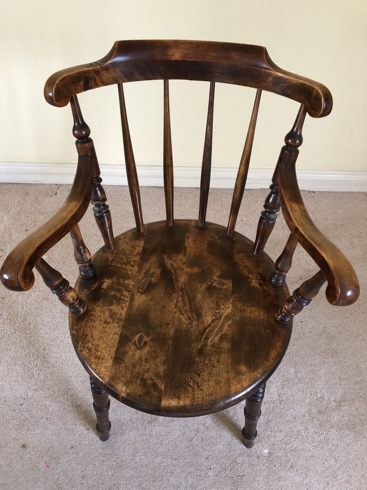 Antique Unusual Penny Seated Windsor Arm Chair | Vinterior
