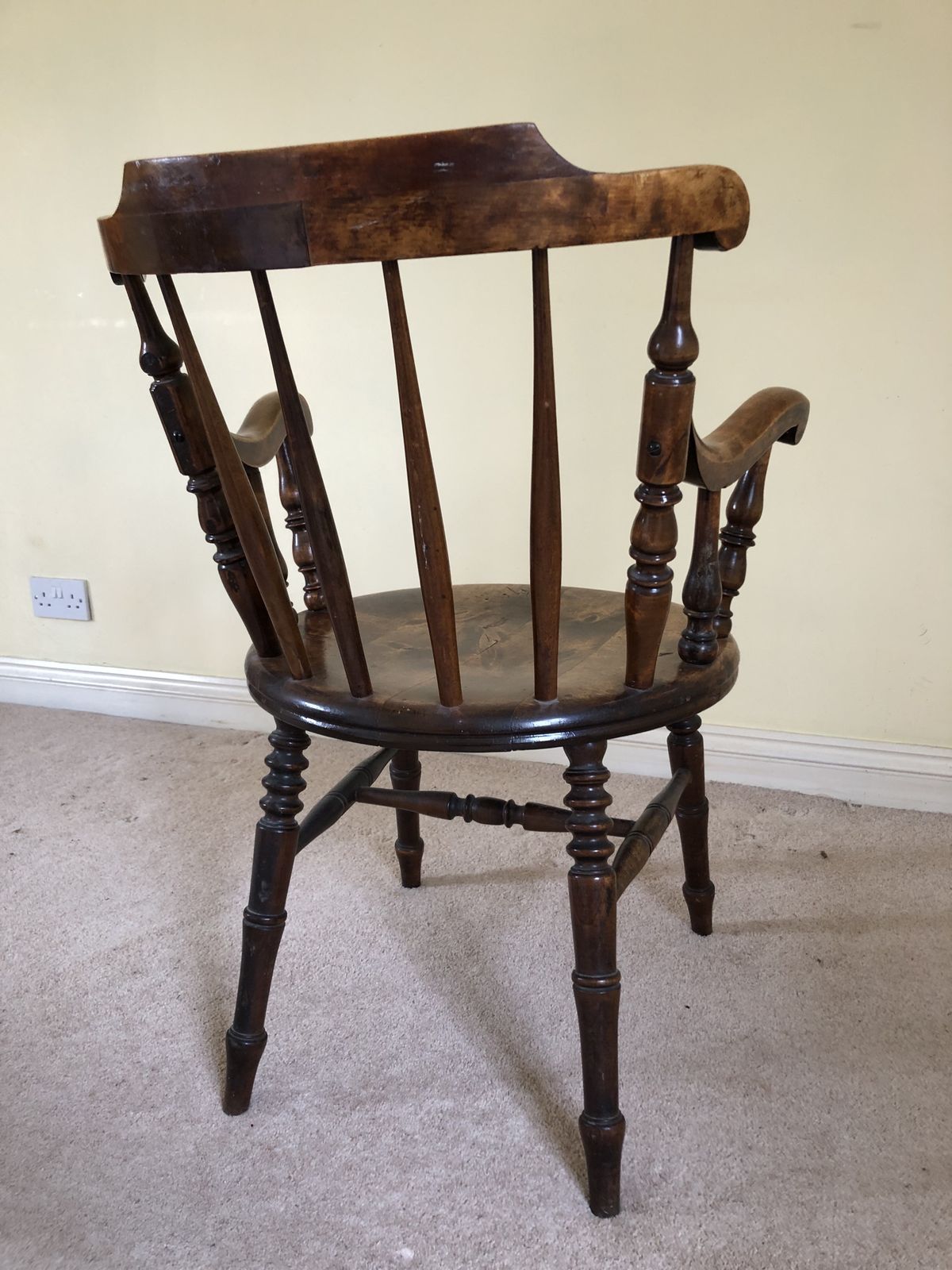 Antique Unusual Penny Seated Windsor Arm Chair | Vinterior
