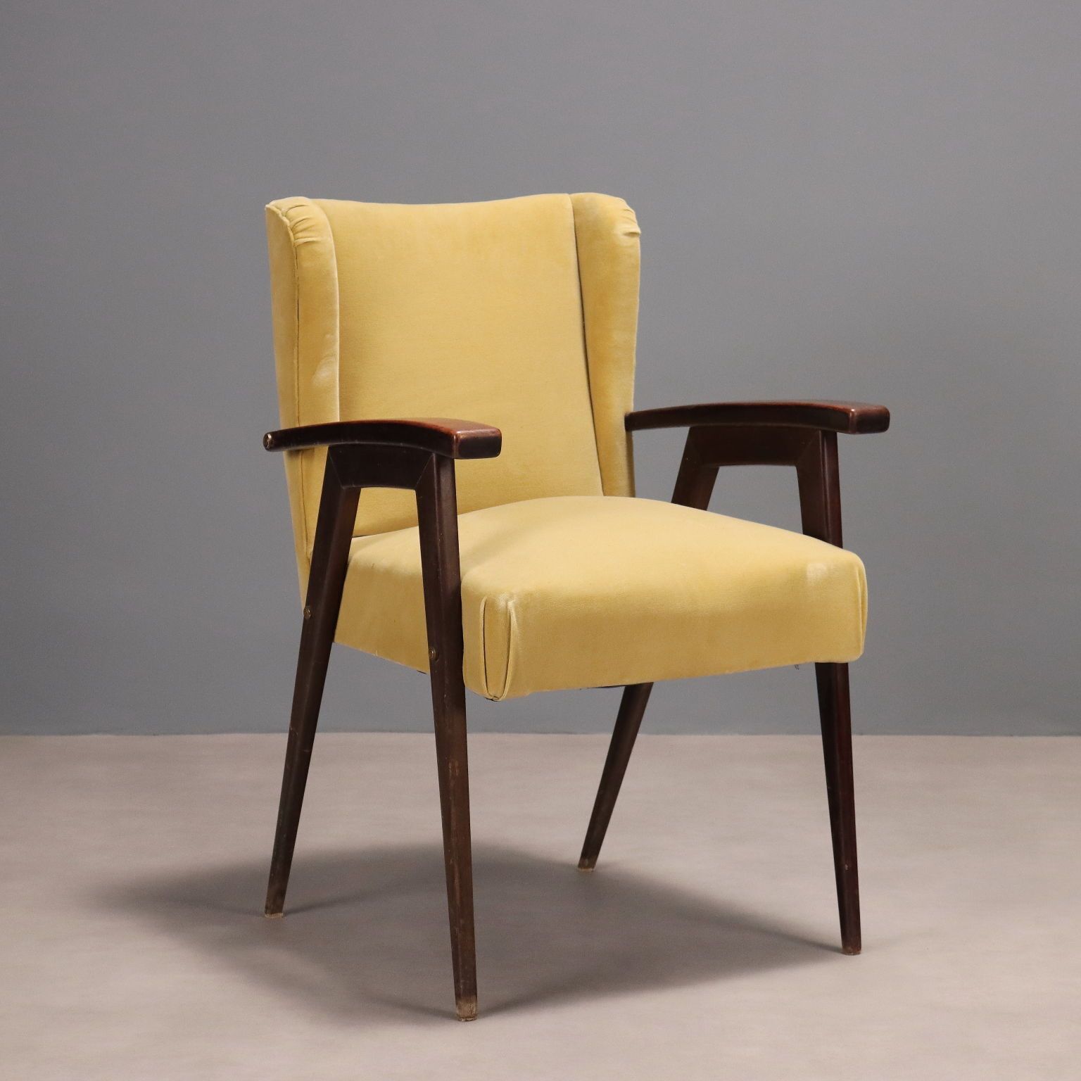 Vintage Armchair Fabric Foam Wood Design Italy 1960s | Vinterior