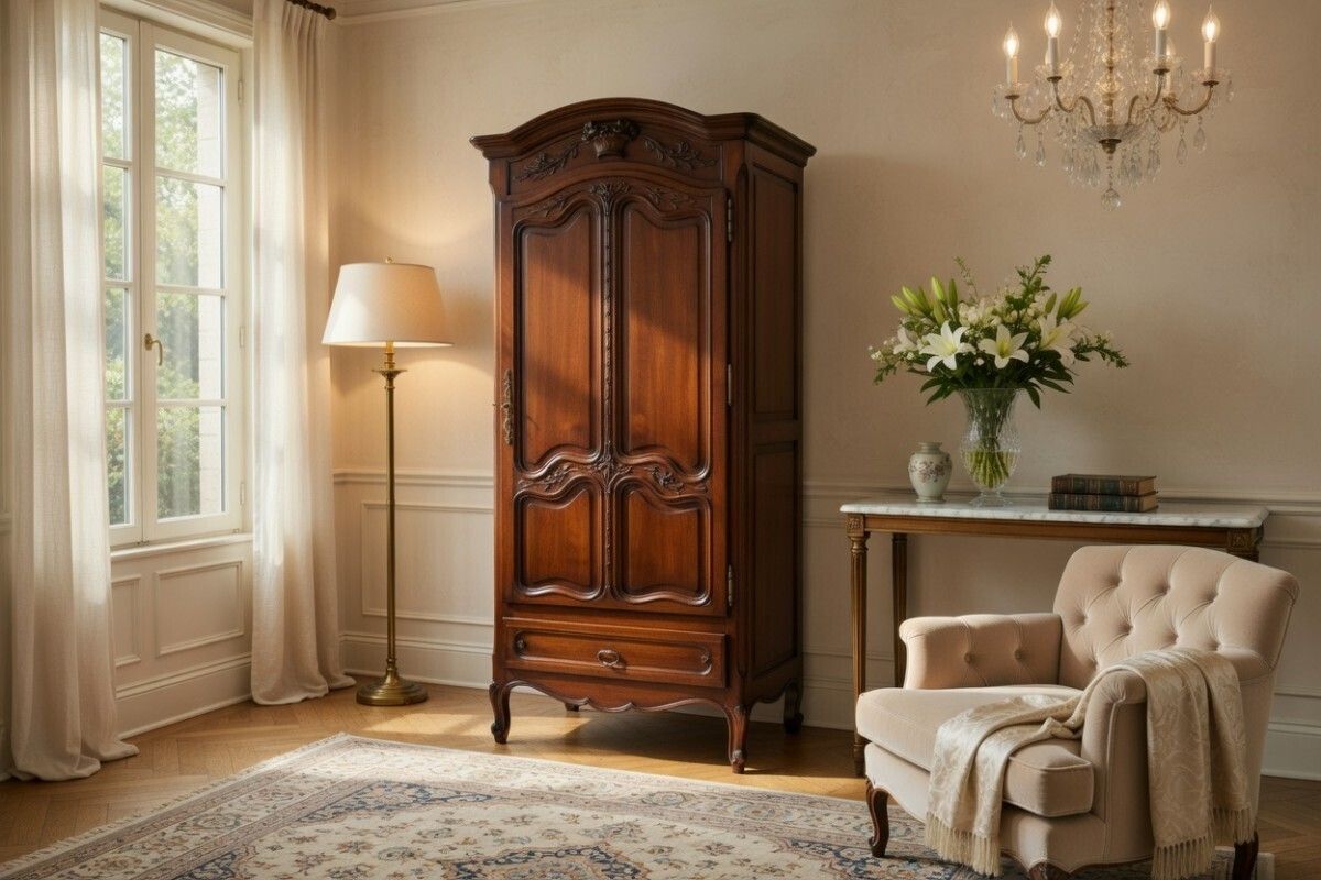 Narrow Wardrobe Linen Closet, France, Circa 1890. | Vinterior