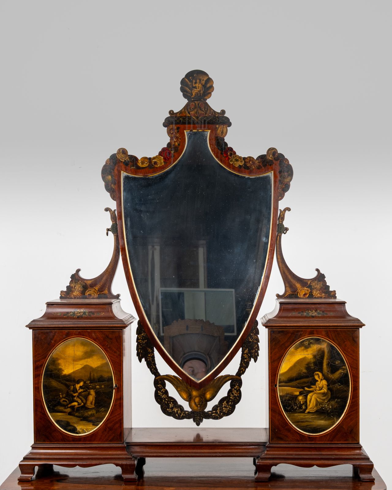 Edwardian Inlaid Mahogany Jewellery Cabinet C.1900 | Vinterior