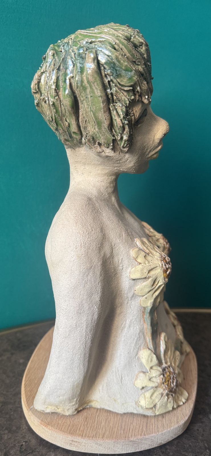 Large 'Sunflower' Studio Pottery Ceramic Female Bust By Alison Hill ...