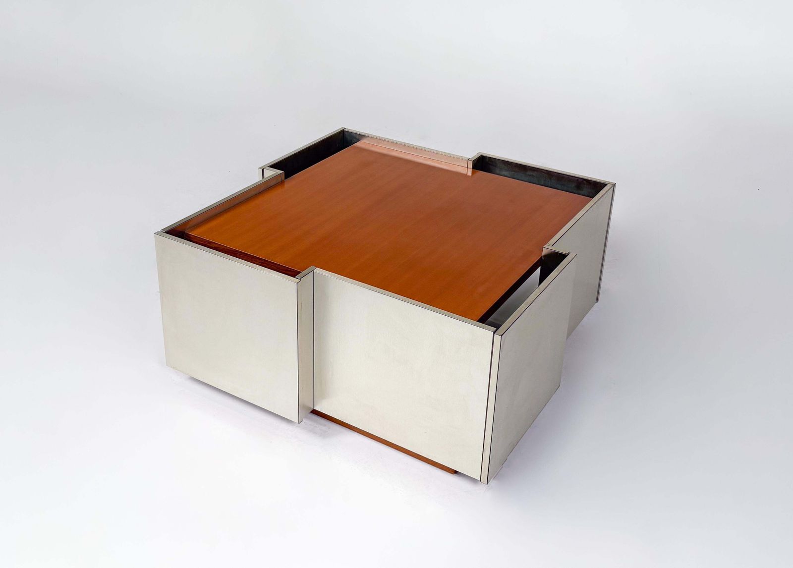 Mid Century Modern Coffee Table Wood And Metal, Italy, 1970s | Vinterior