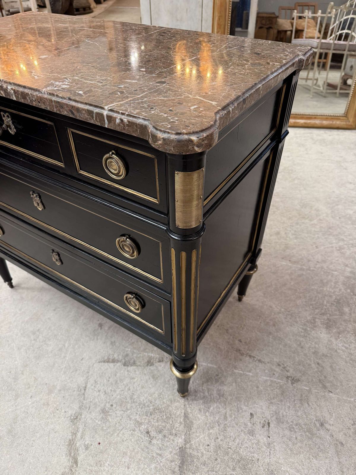 Neat Sized Ebonised Commode In The Louis XVI Style | Vinterior