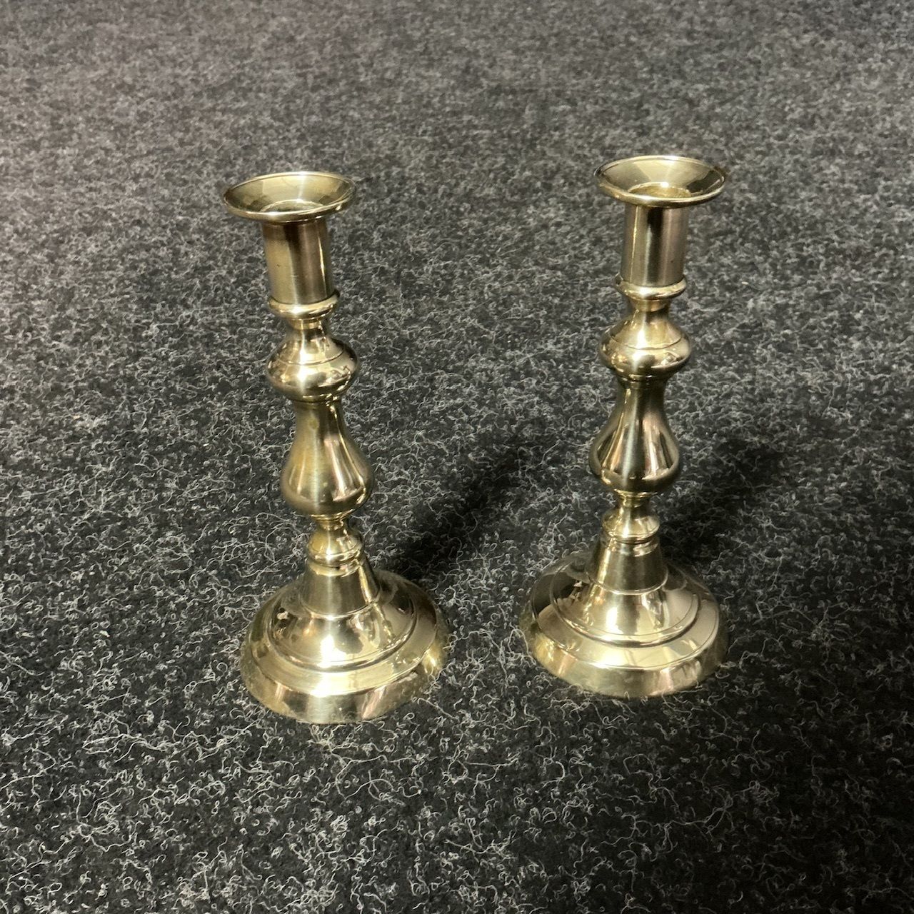 Pair Of Georgian Brass Candlesticks | Vinterior