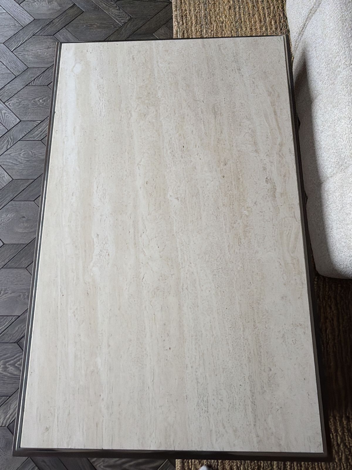 Belgochrom Copper And Travertine Coffee Table | Belgochrom | Vinterior