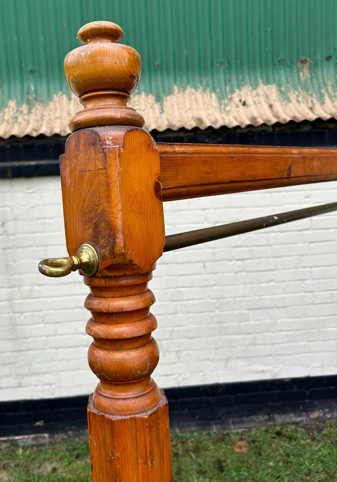 Pine Antique Clothes Rail Rack Hook Storage Coat Vintage Retro ...