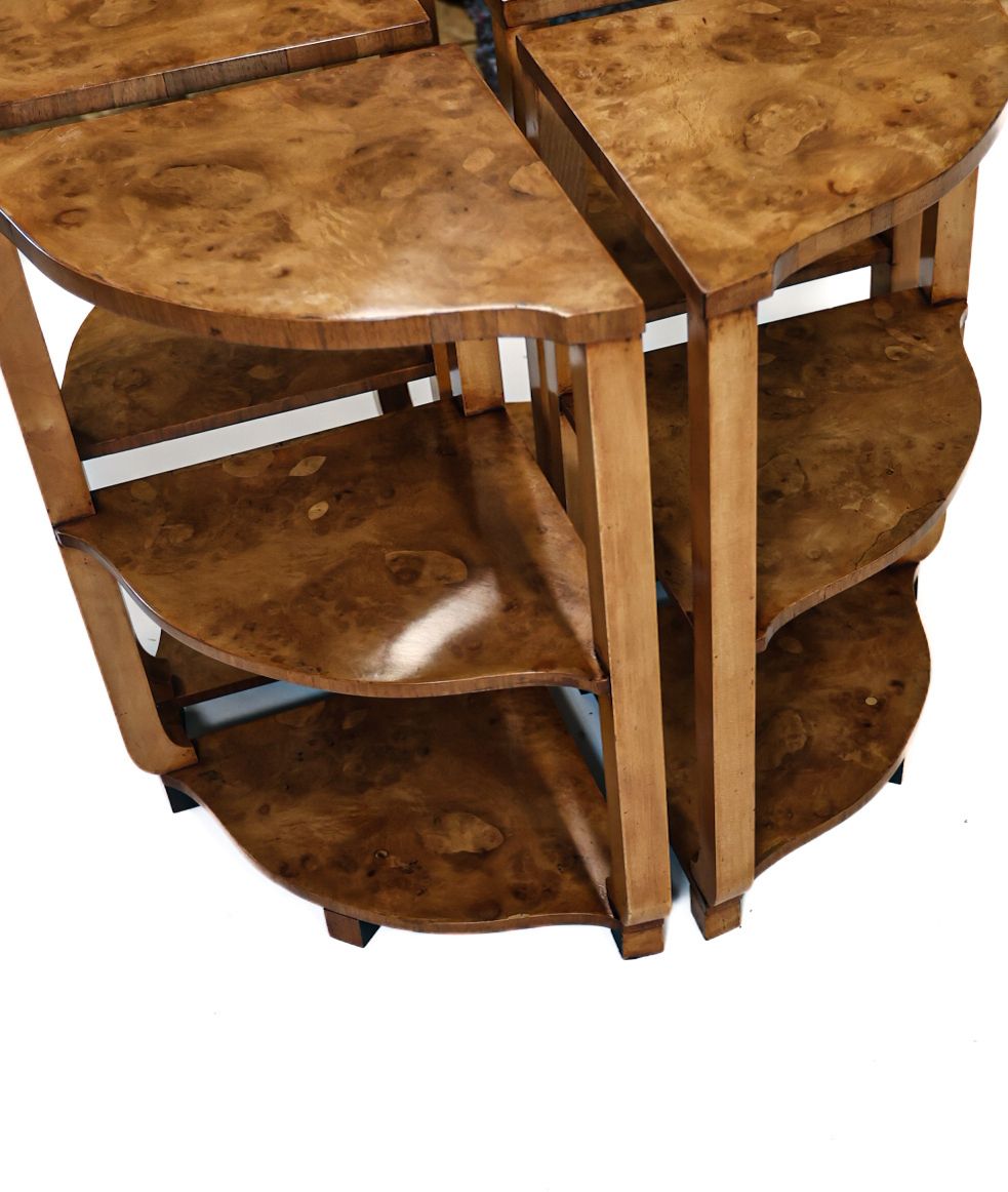 Art Deco Burr Walnut Nest Of 4 Tables 1930s | Vinterior