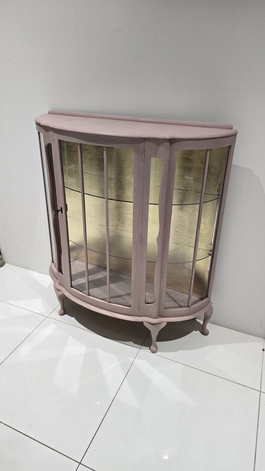 Jaipur Pink And Gold Glass Display Cabinet | Vinterior