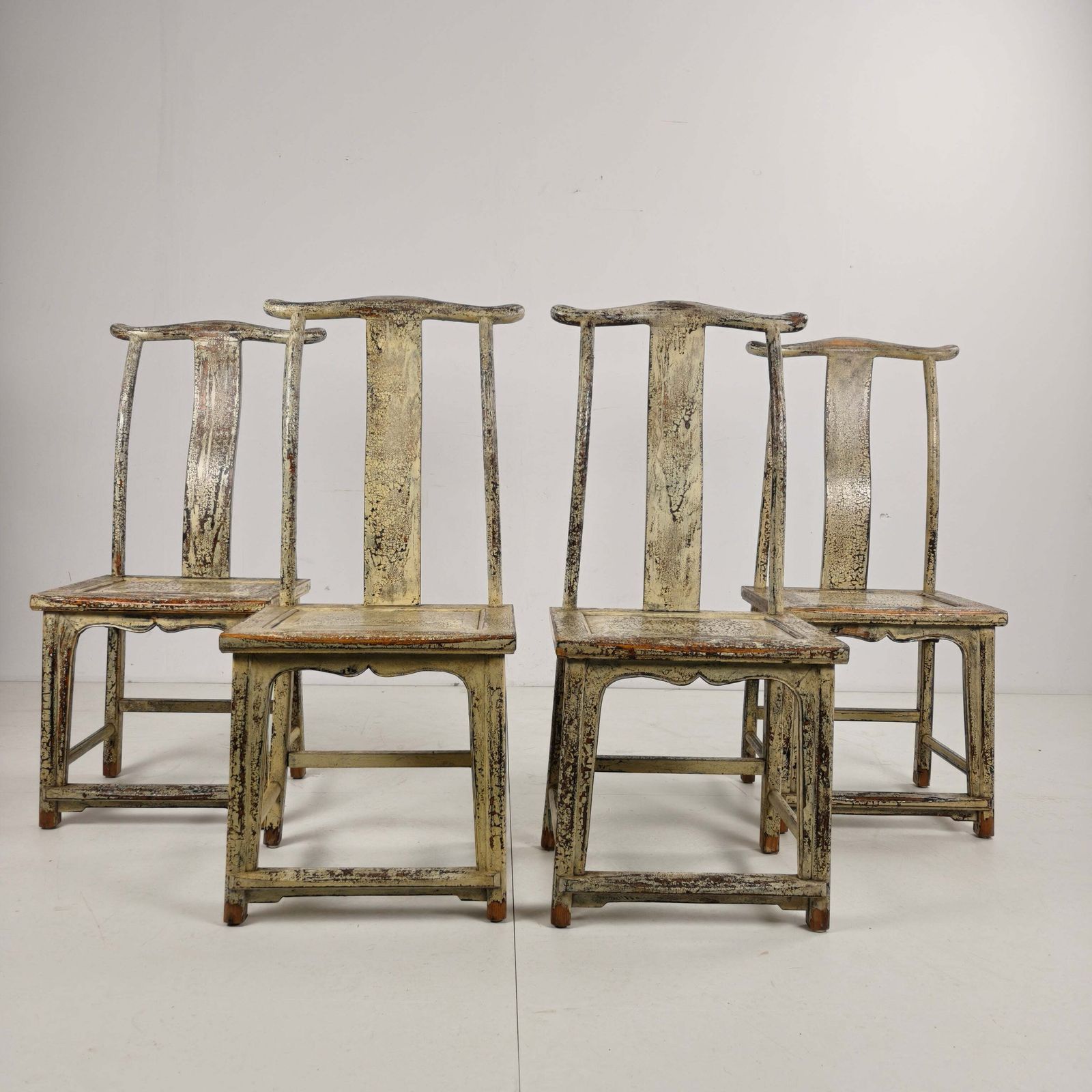 Set Of Four 19th Century Chinese Yoke Back Chairs, Circa 1890 | Vinterior