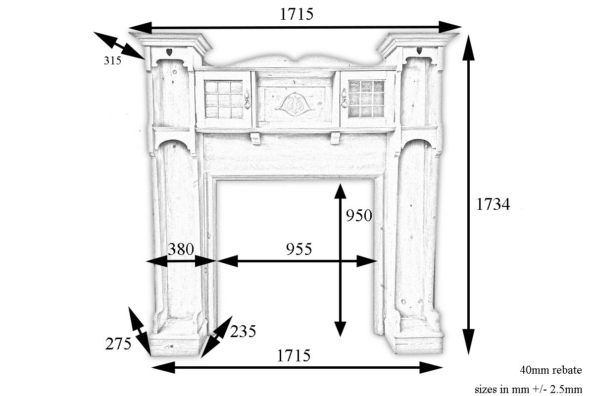 Tall Arts & Crafts Pine Fireplace Surround | Vinterior