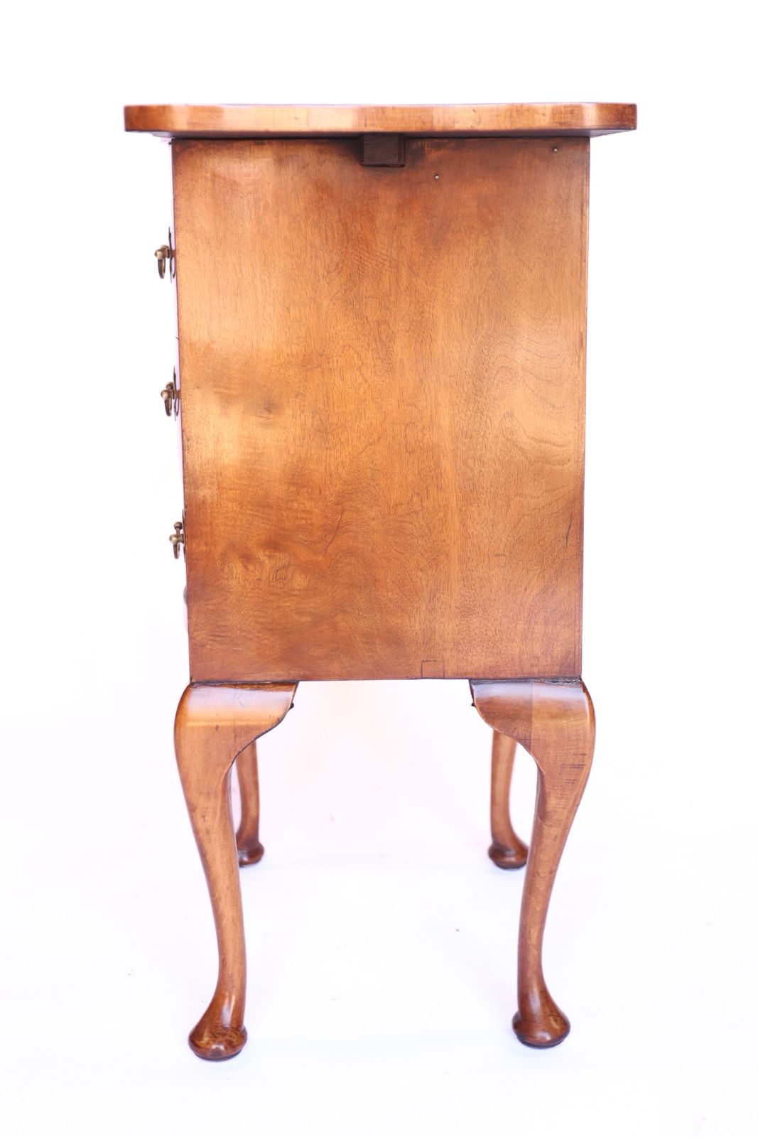 Small Burr Walnut 3 Drawer Drop Leaf Chest 1930s | Vinterior