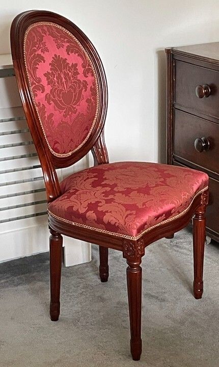 Dinning Chair Louis XVI Reproduction Traditionally Upholstered | Vinterior