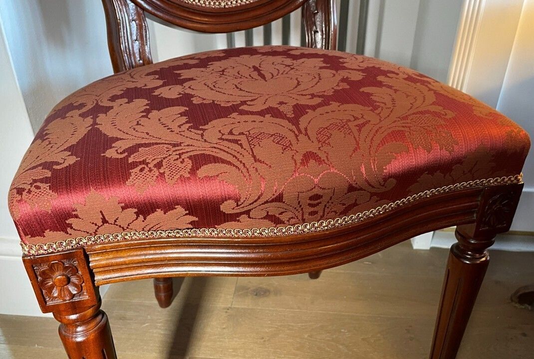 Dinning Chair Louis XVI Reproduction Traditionally Upholstered | Vinterior