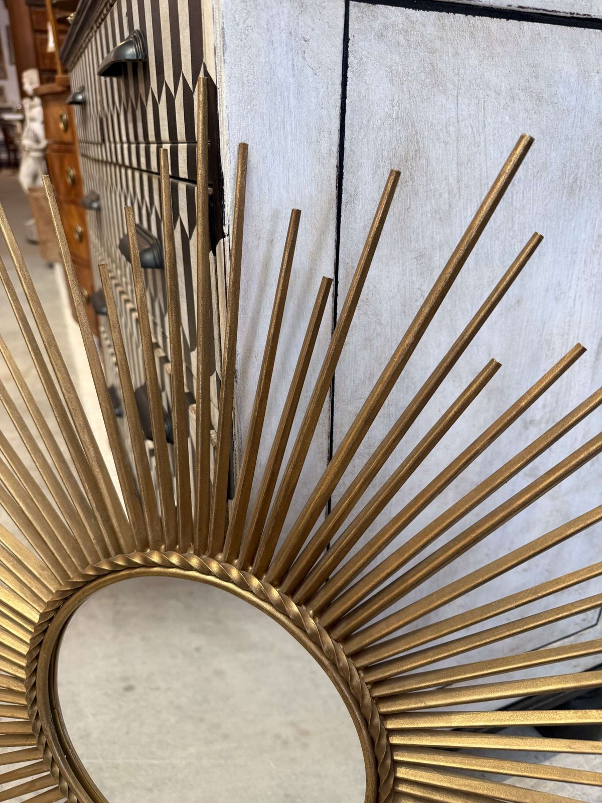 Large Mid 20th Century Chaty Vallauris Sun Mirror | Vinterior