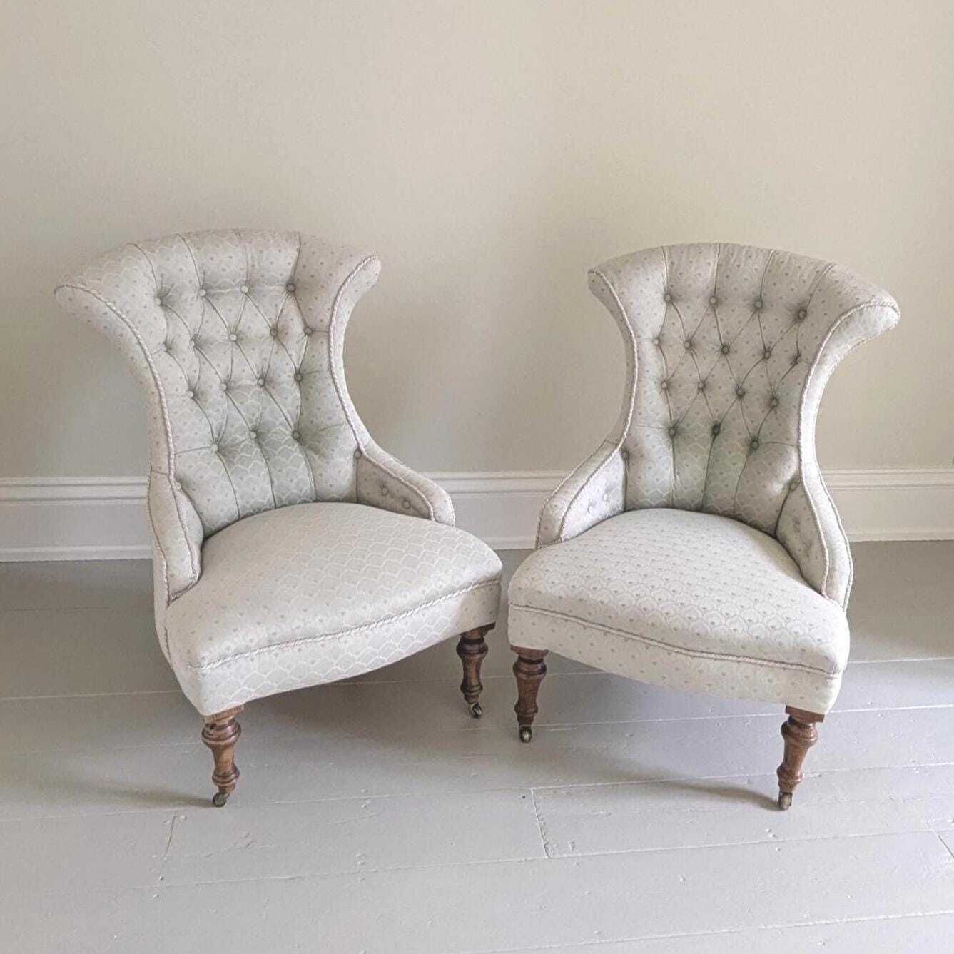 Pair Of Victorian Salon Chairs C1880 | Vinterior