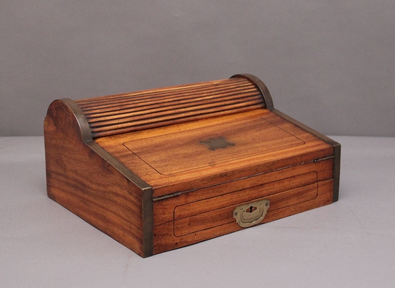 19th Century Antique Camphor Wood Writing Slope | Vinterior
