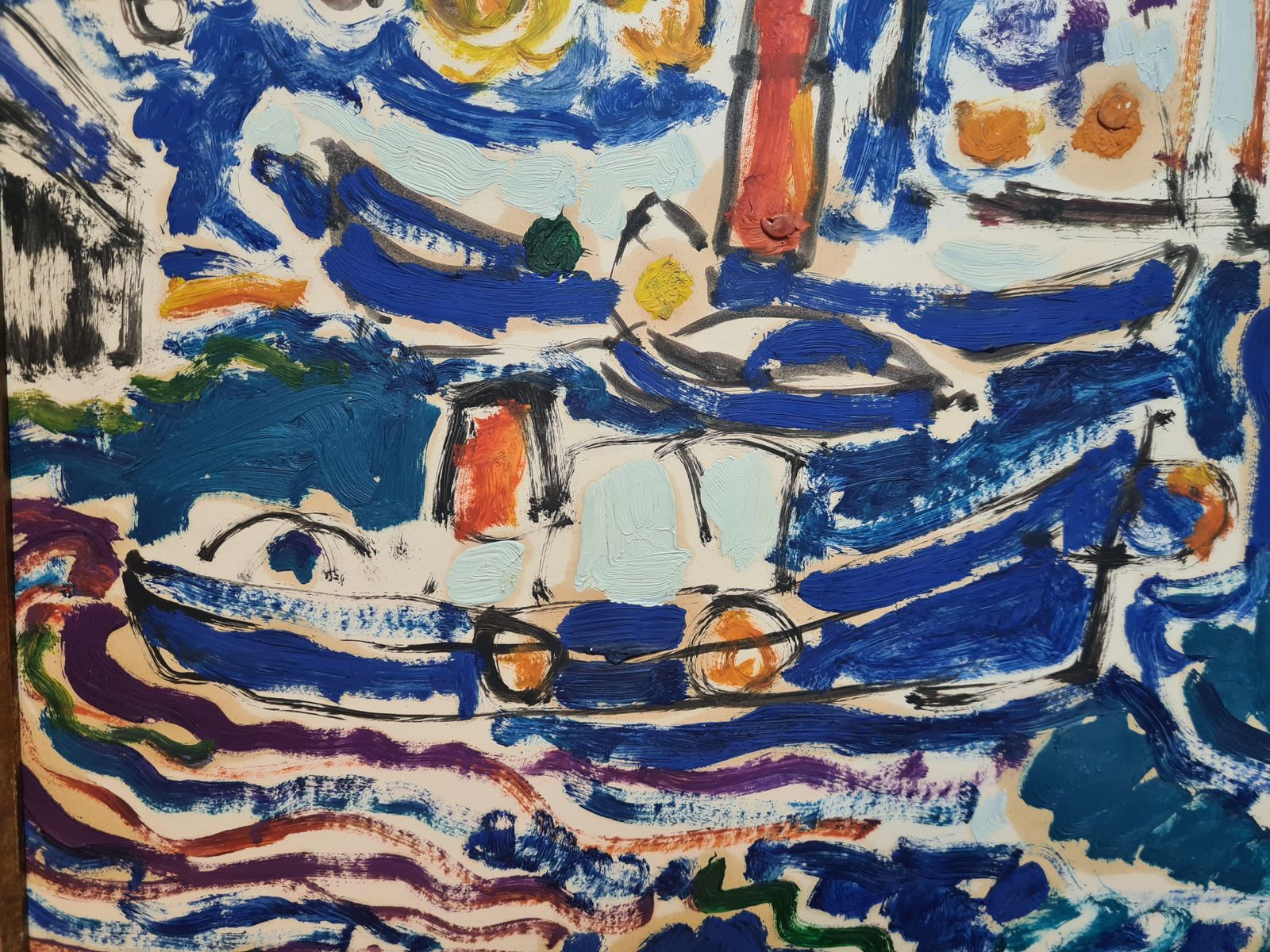 La Mer à Cassis, Expressionist Oil On Paper, Late 20th Century, By ...
