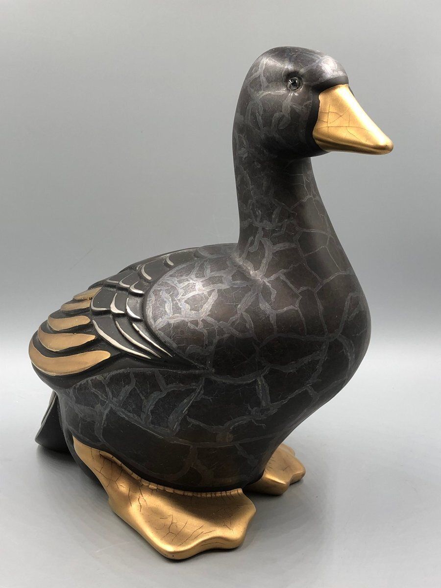 Lastra Portugal Goose In Guild Black Ceramic, 1980s | Vinterior