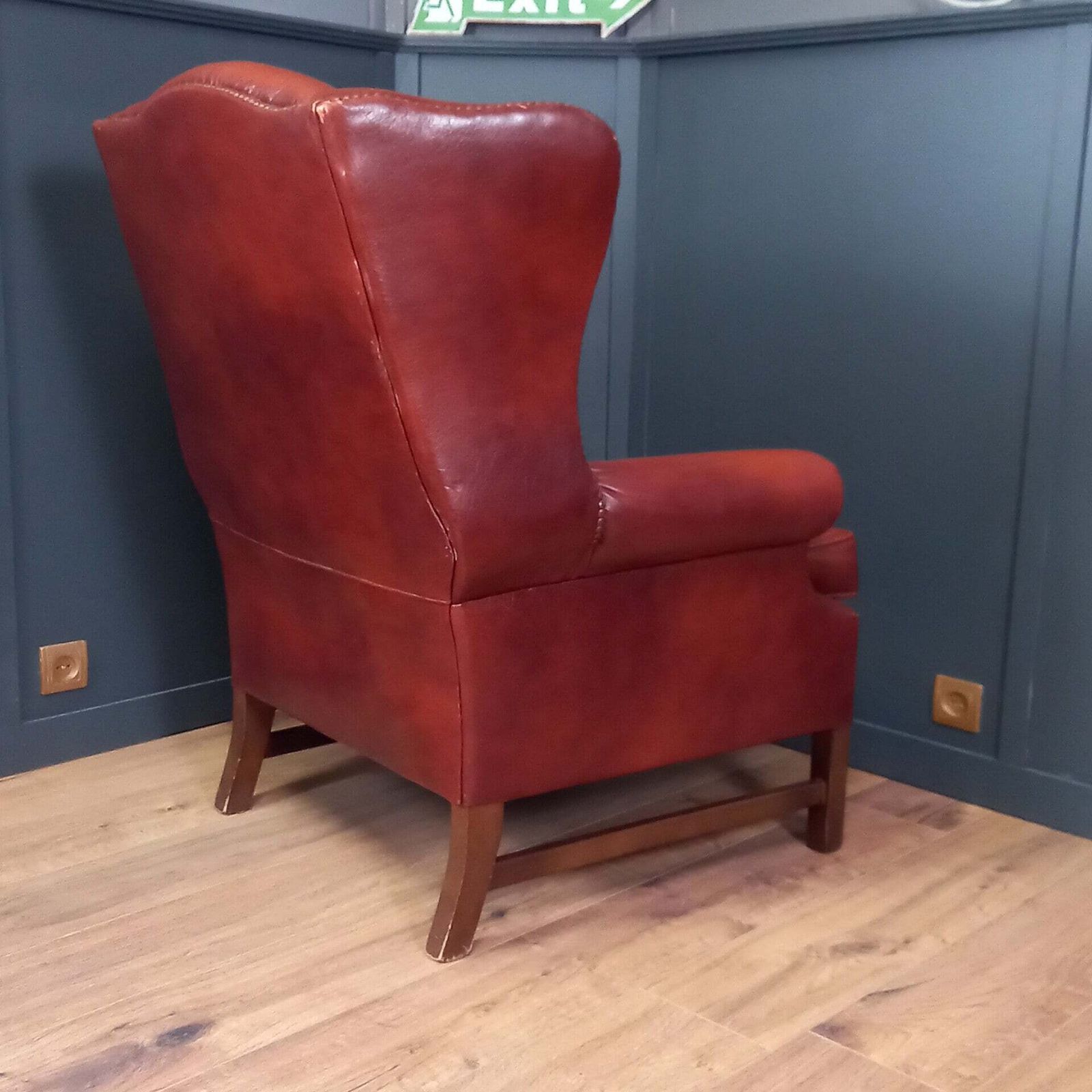 Large Sheepskin English Wing Armchair | Vinterior