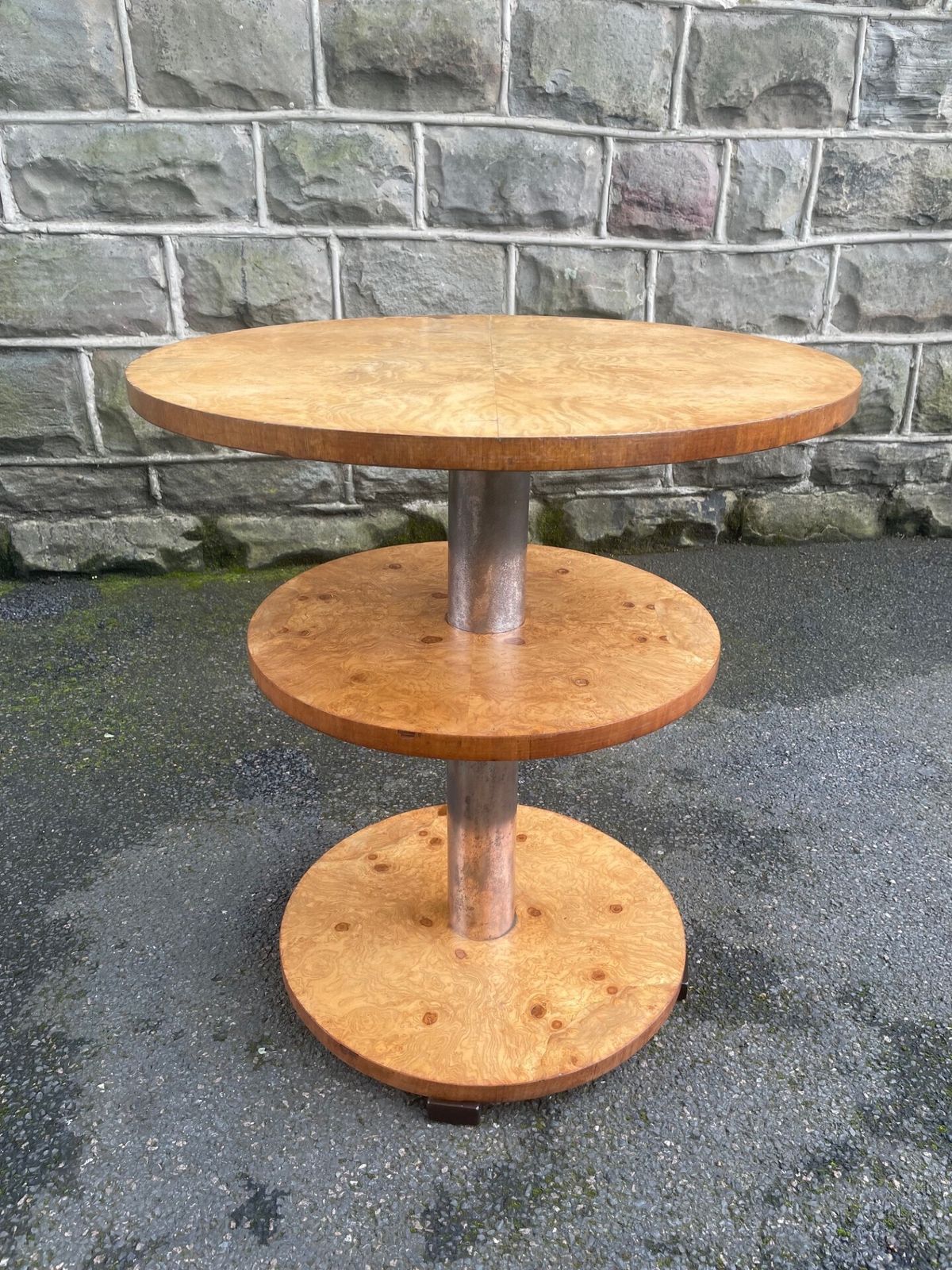 Unusual Art Deco Burr Walnut Table | Vinterior