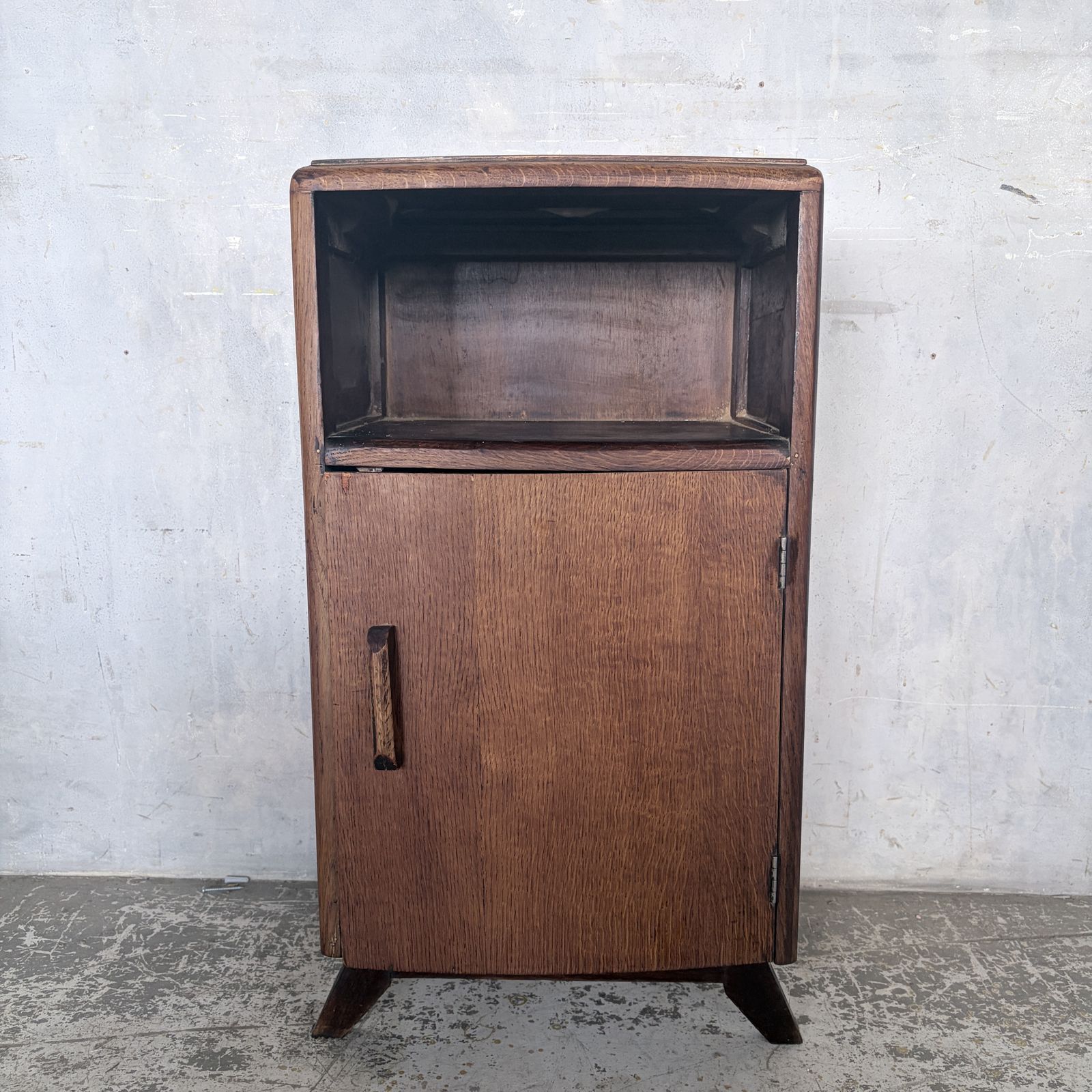 1950s Oak Bedside Cabinet Compact Utility Cupboard | Vinterior