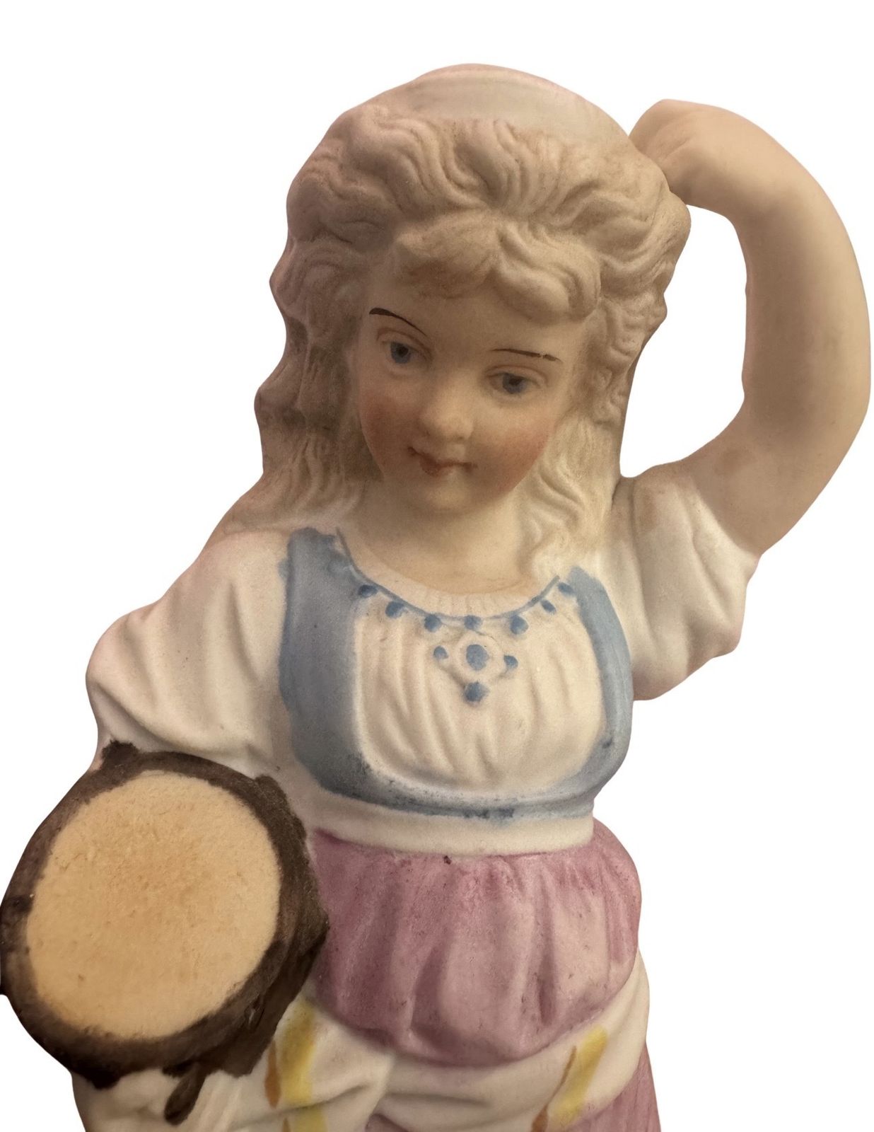 Late 19th Century German Bisque Porcelain Figurine Female Tambourine ...