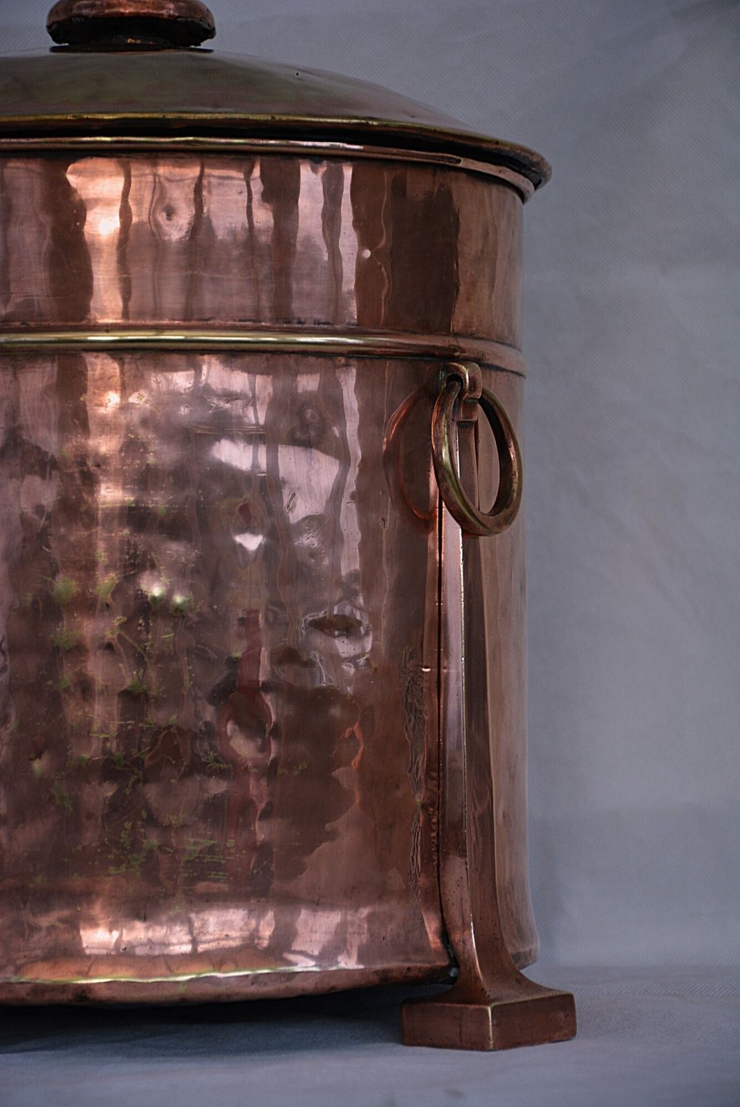 English Arts And Crafts Copper Coal Bin Log Bucket C1900s | Vinterior