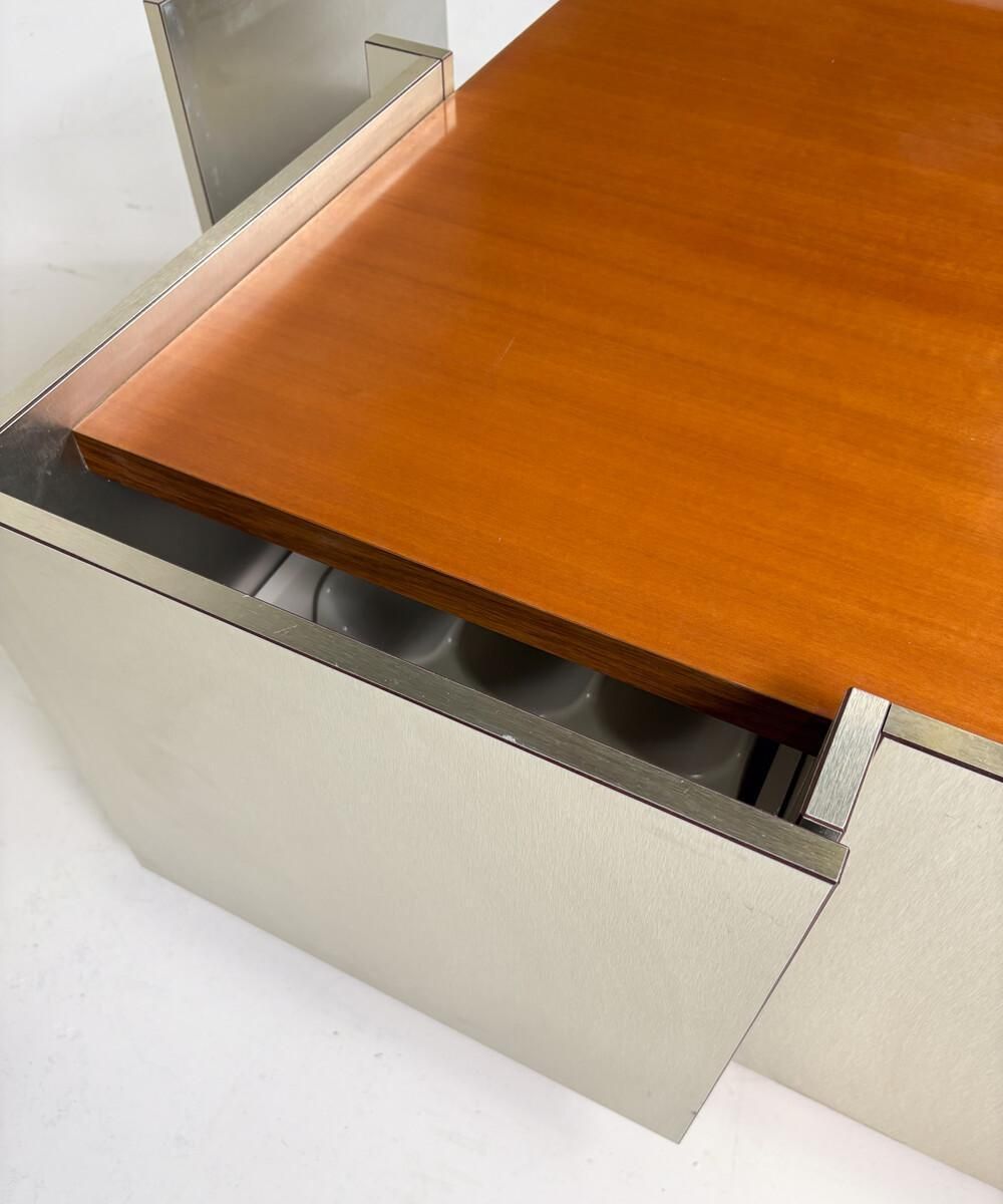 Mid Century Modern Coffee Table Wood And Metal, Italy, 1970s | Vinterior