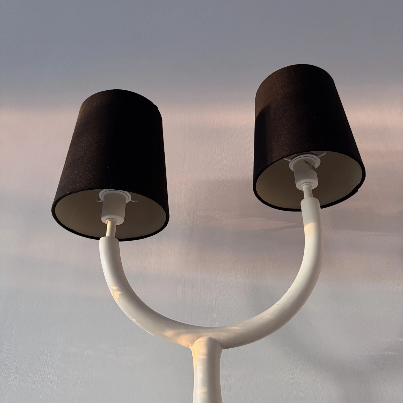 Endon 90s Monochrome Sculptural Twin Table Lamp | Vinterior
