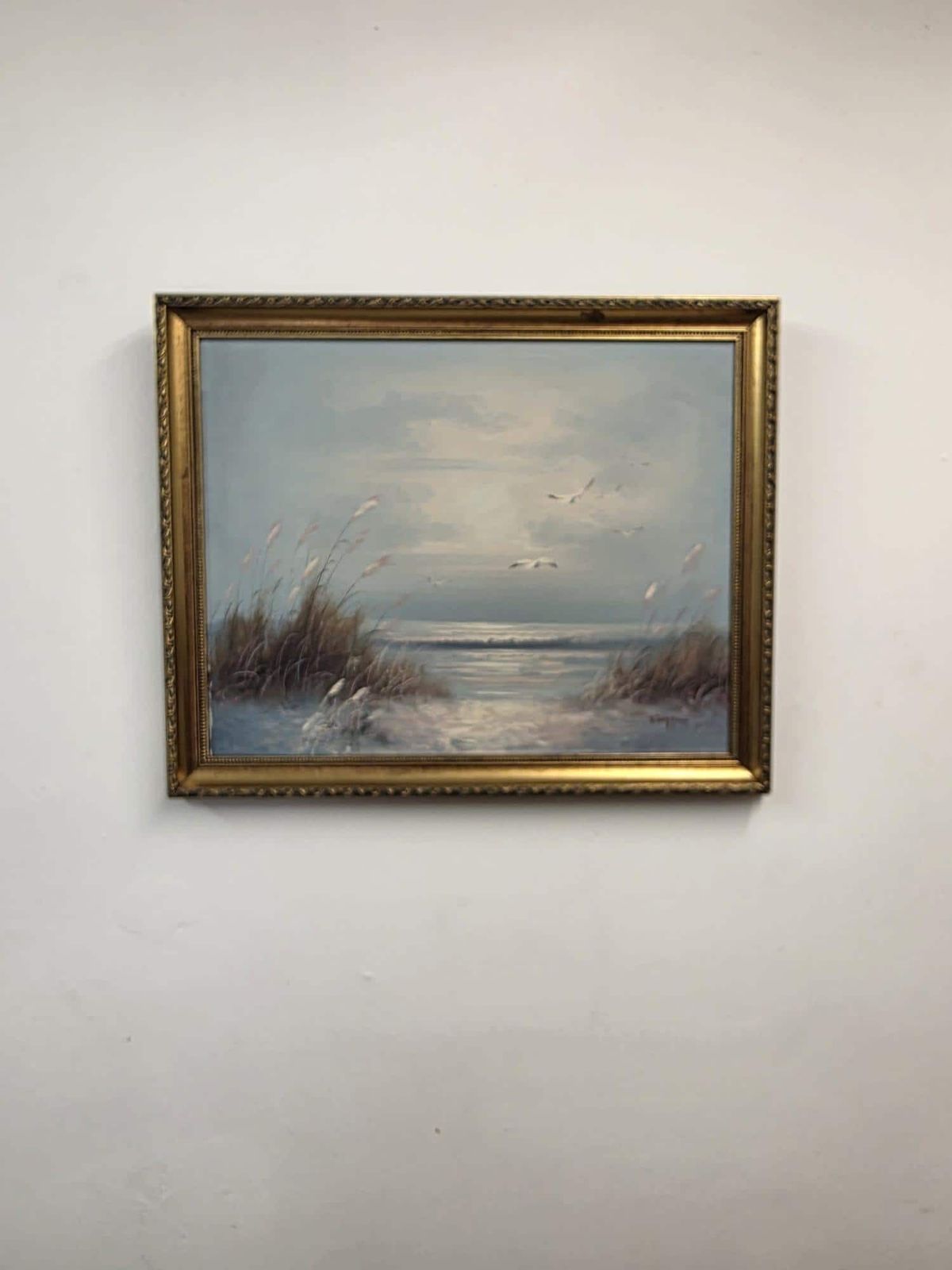 Vintage Framed Oil Painting / Coastal Seascape / C1970 | Vinterior
