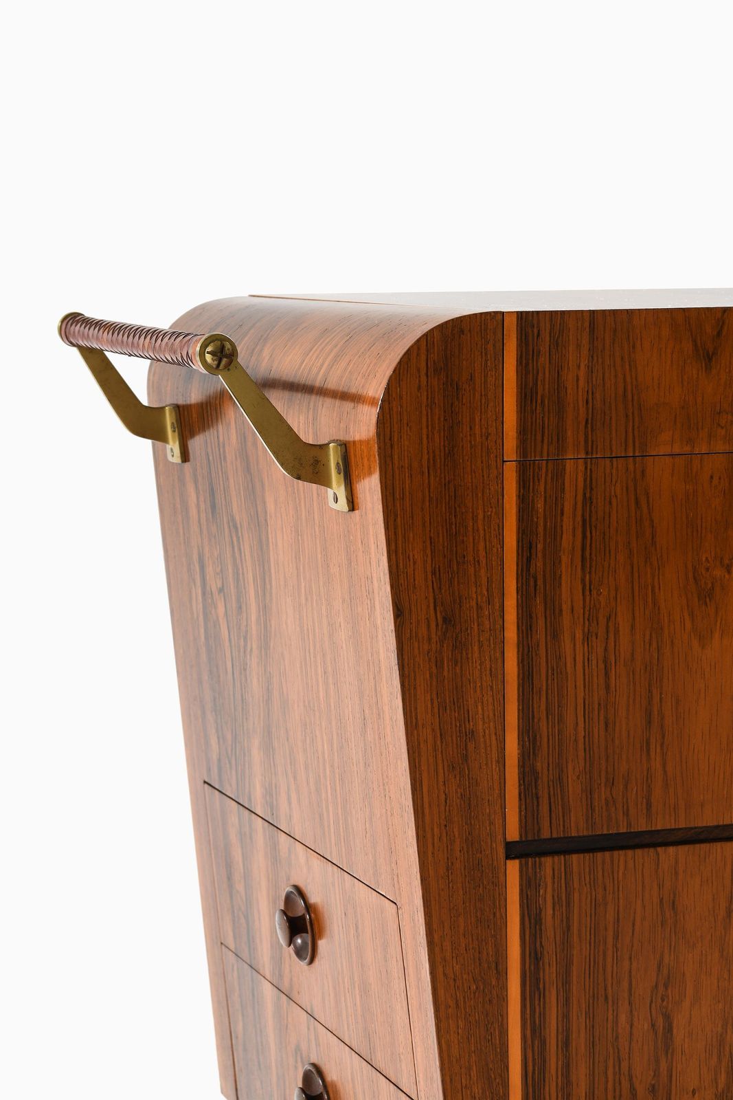Rare Bar Trolley In Brass And Rosewood By Erik Matsson, 1930s | Vinterior