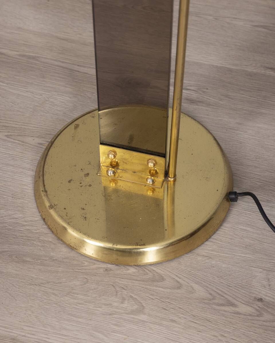 Floor Lamp In Gilded Brass And Glass, Designed By Relux, 1980s | Vinterior