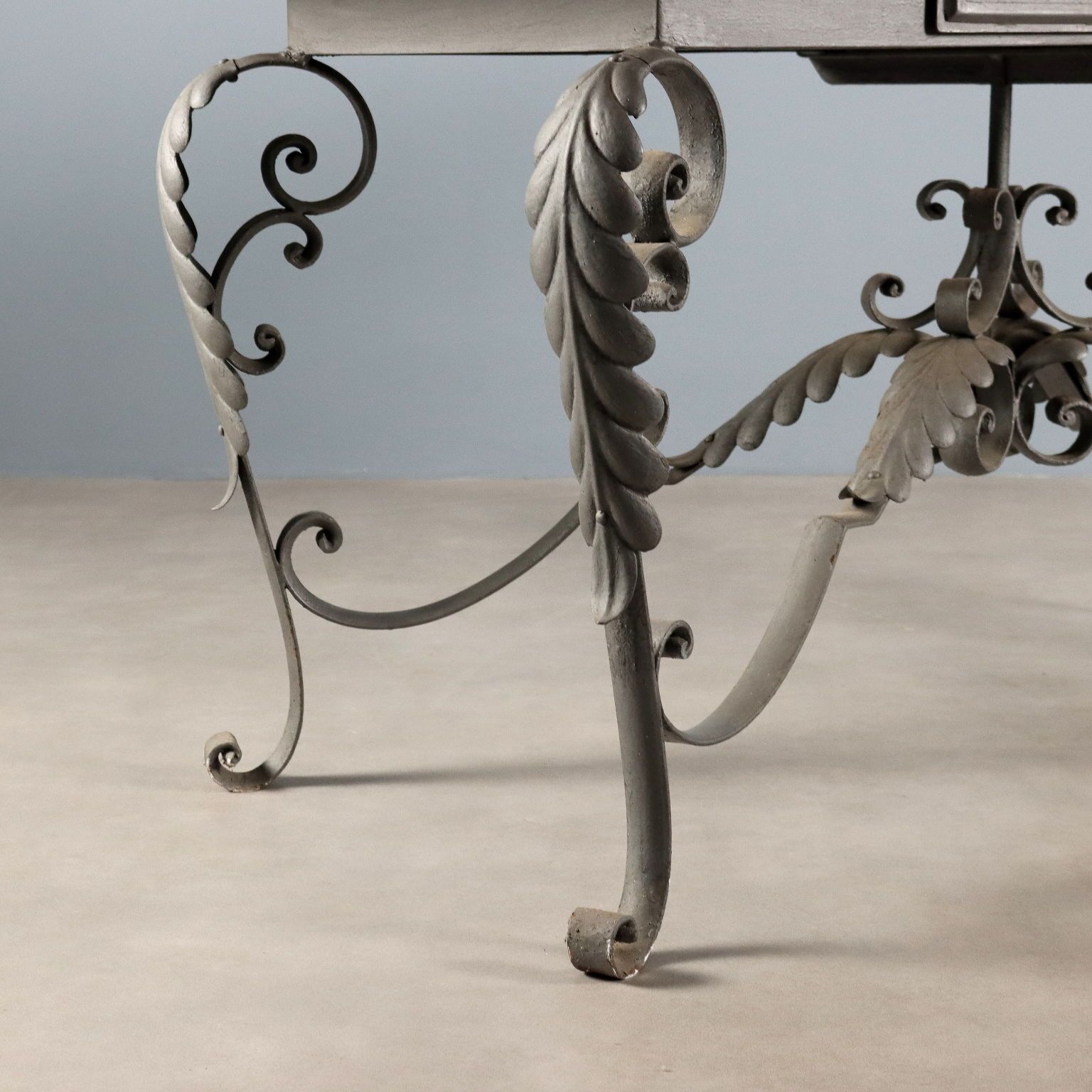 Antique Table Iron Marble Top Italy XX Century | Vinterior