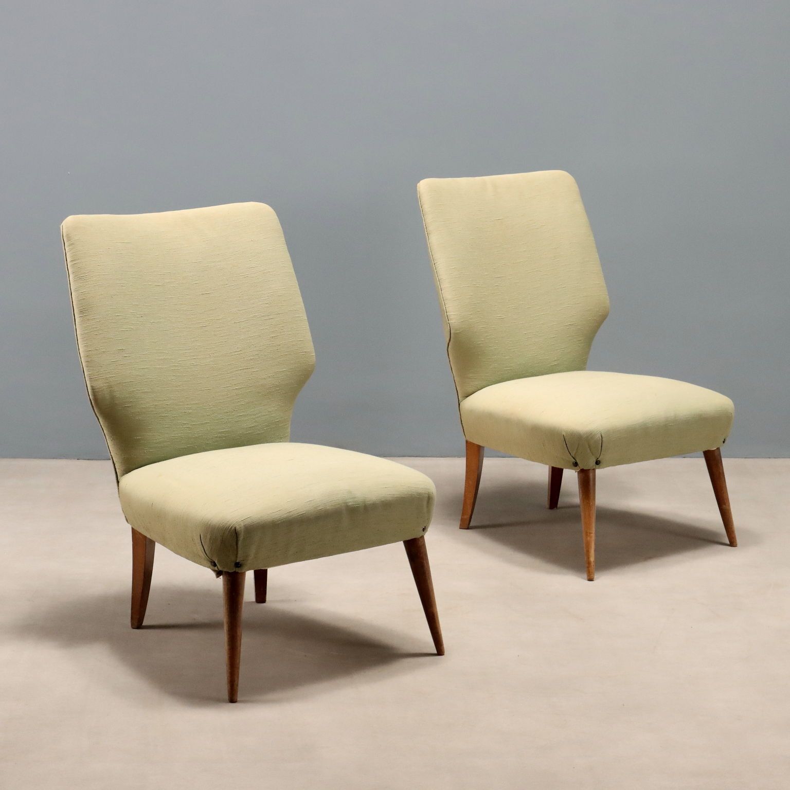 Vintage Armchairs Beech Fabric Design Italy 1960s | Vinterior