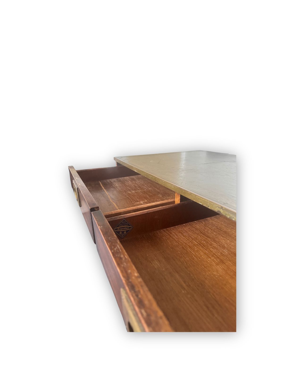 Military Campaign Leather Top Coffee Table | Bevan Funnell Reprodux ...