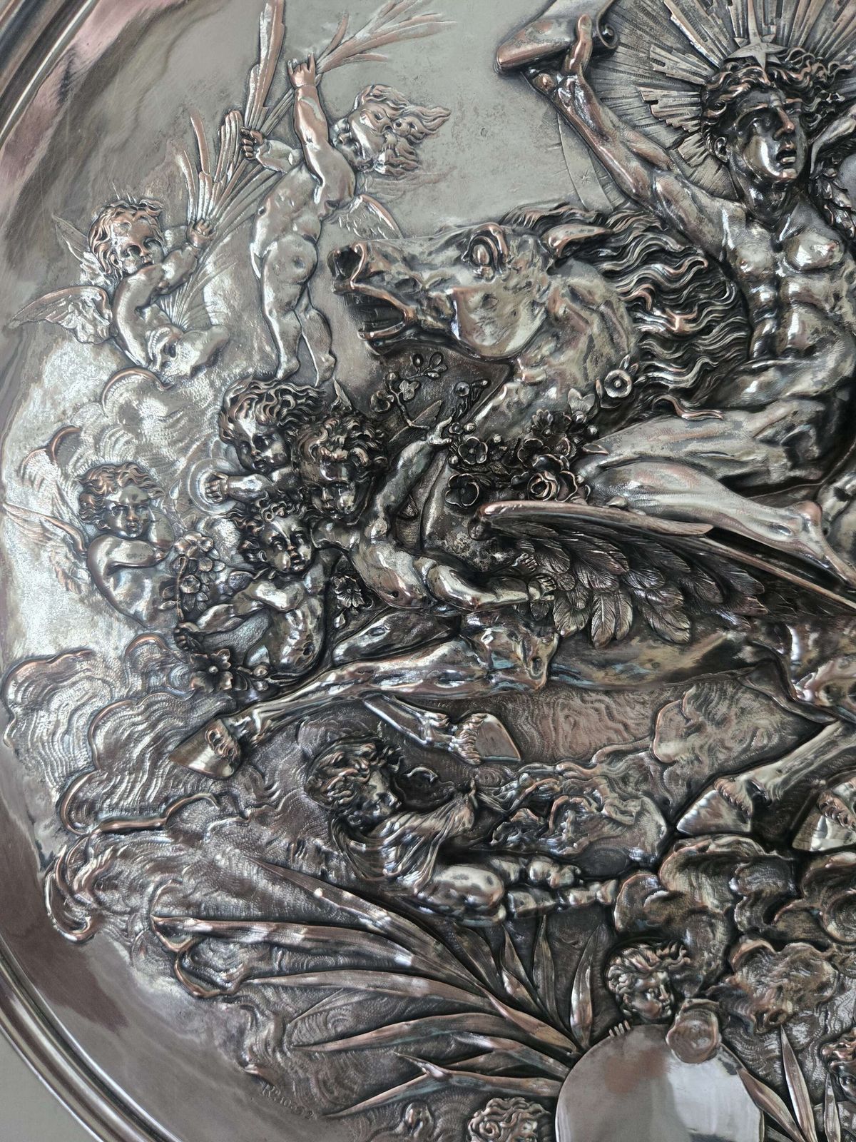 Antique Silver Plate Repoussé Charger By Elkington And Co. 1868 ...