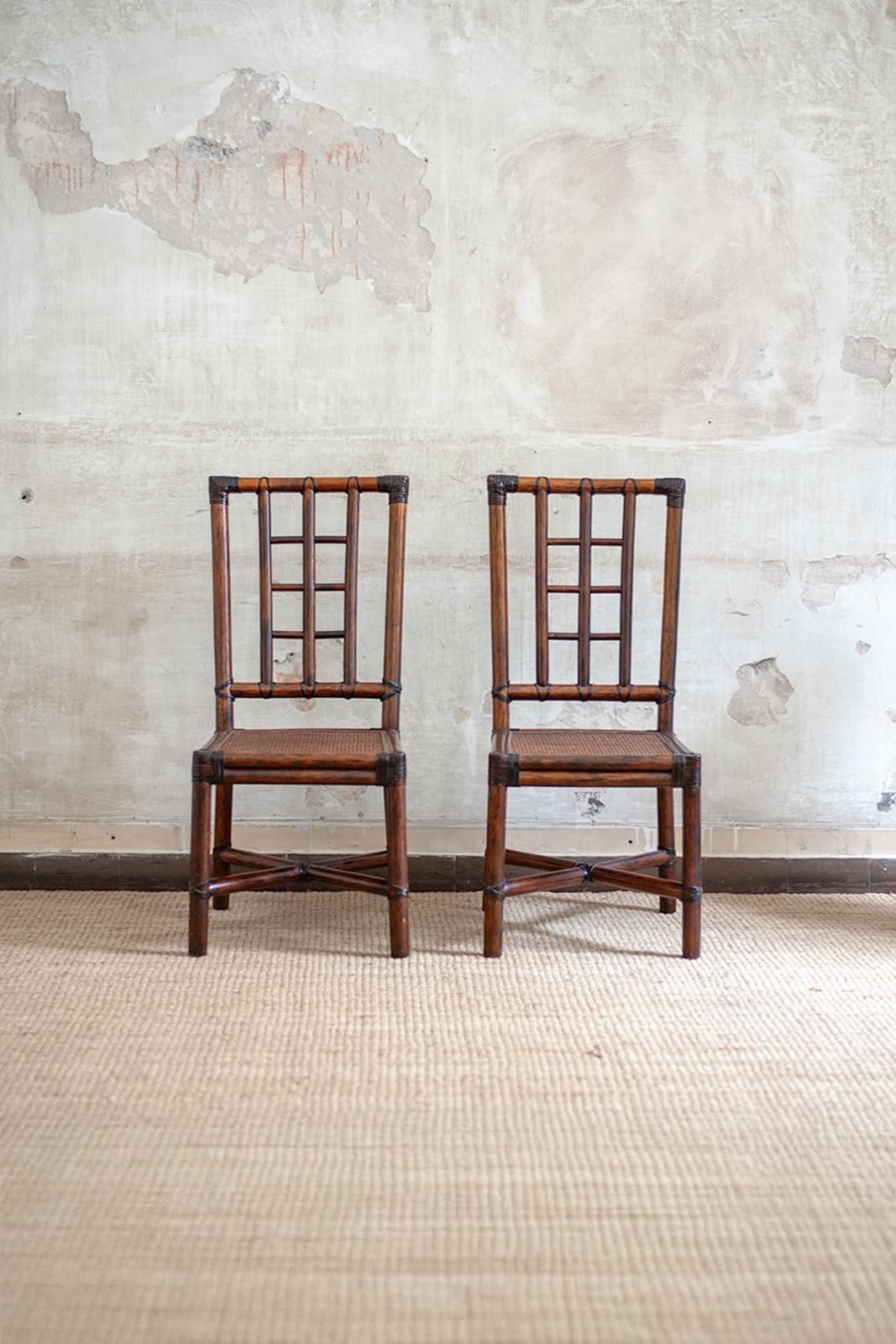 Bamboo And Glass Dining Set – 1970s | Vinterior