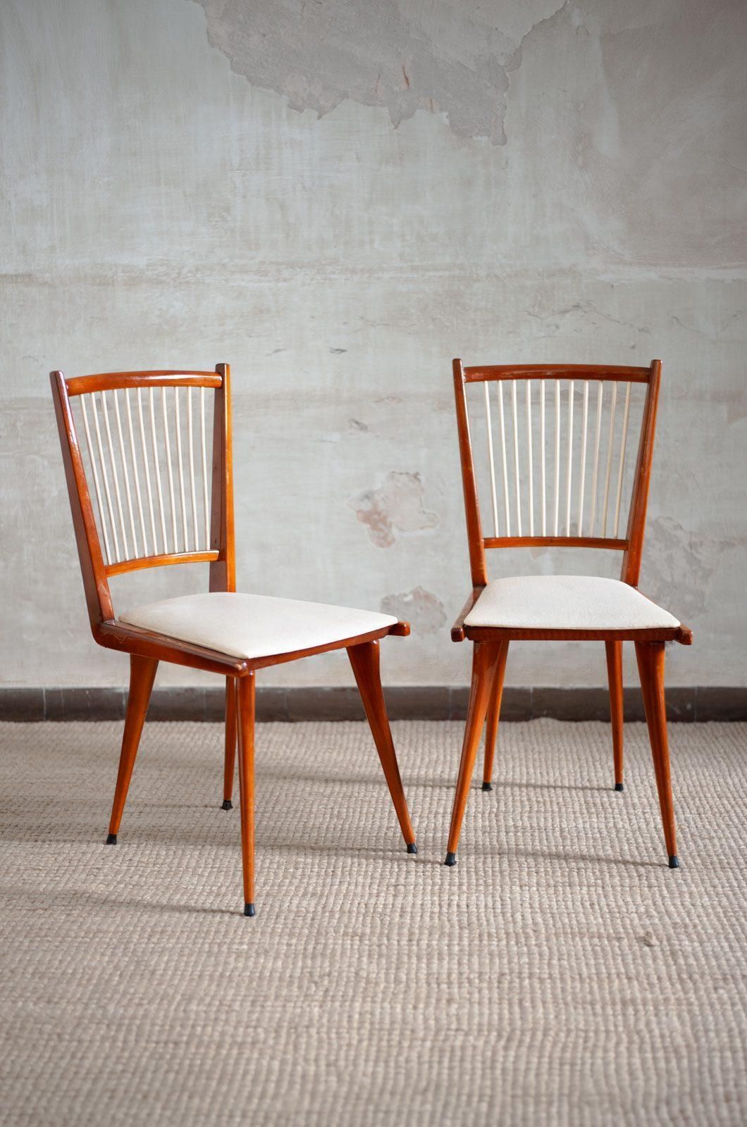 Set Of Six Lacquered Wooden Chairs – 1950s | Vinterior