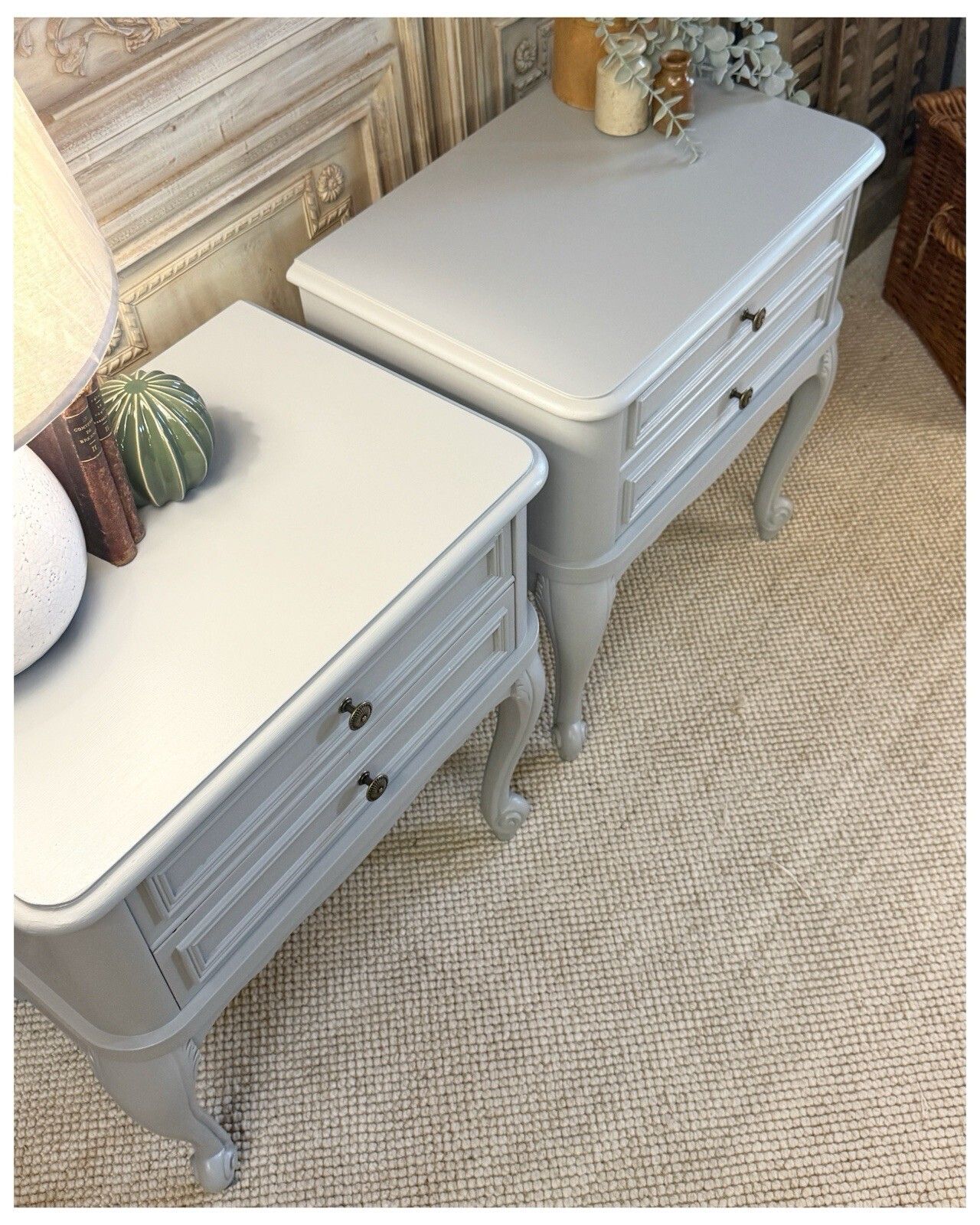 Pair Of French Style Painted Bedside Tables | Vinterior