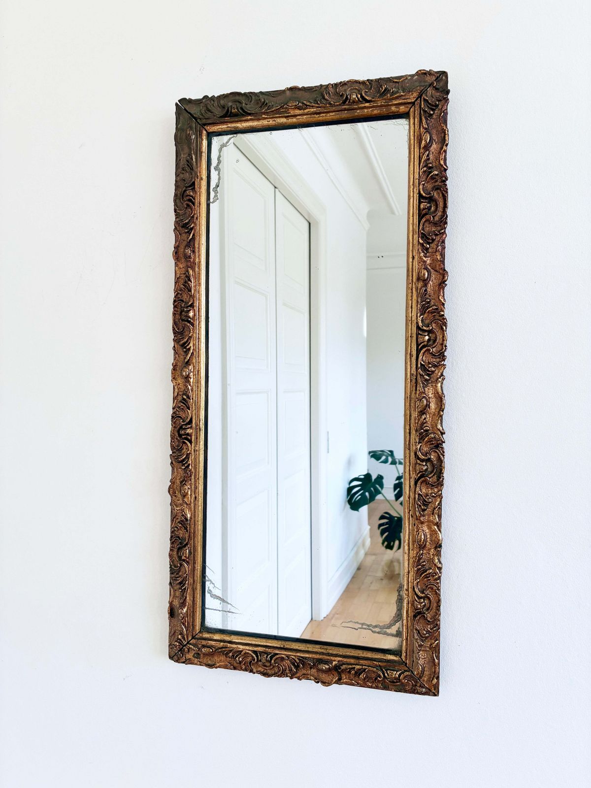Antique Giltwood Wall Mirror In Gold | Vinterior