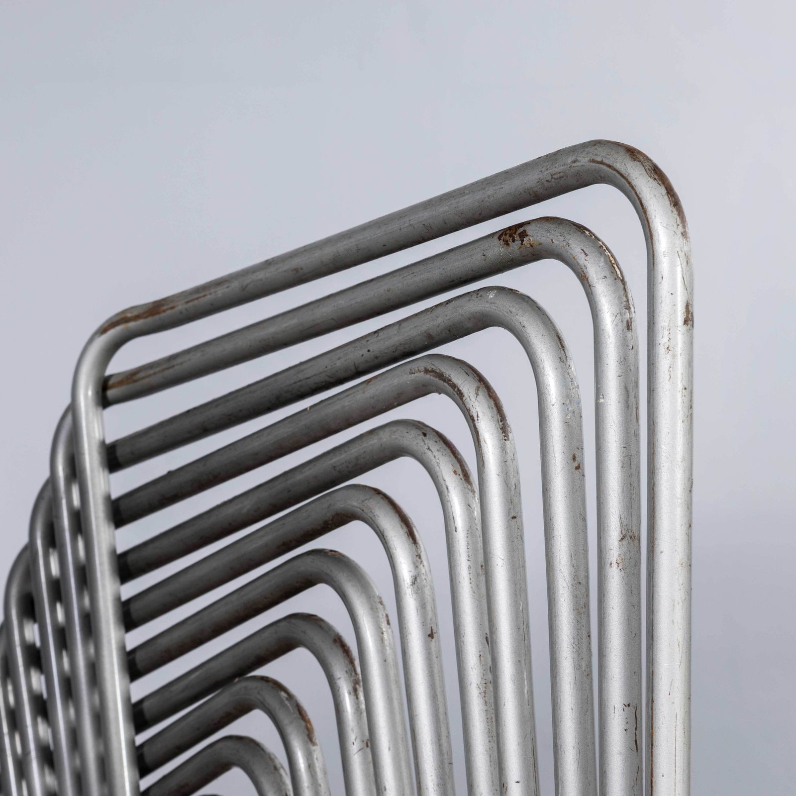 1950's Pel Tubular Grey Metal Dining Chairs | Vinterior