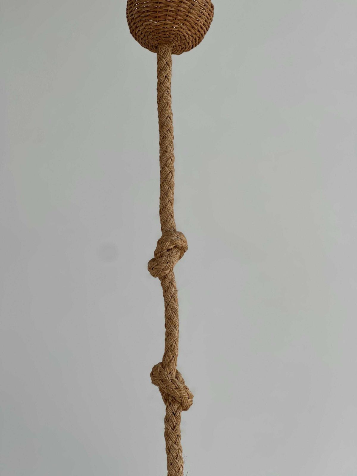 Large Rope & Jute Pendant Light, 1970s | Vinterior