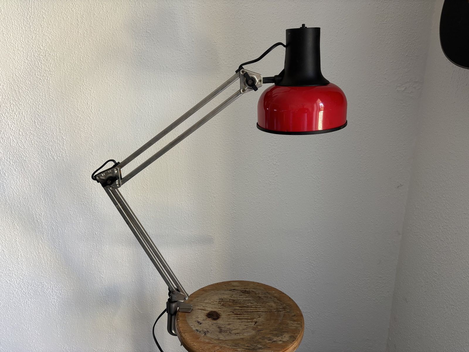 Vintage 1970s Architect's Lamp Lival P12 Finland Red Steel 65 Cm ...
