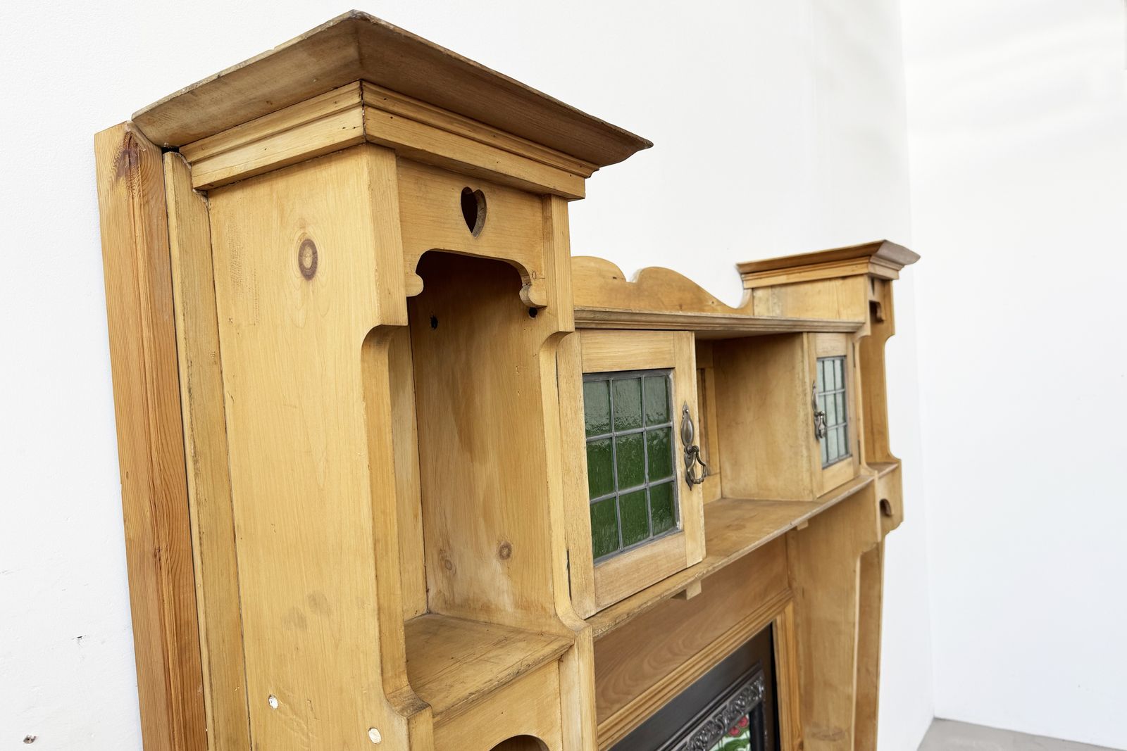 Tall Arts & Crafts Pine Fireplace Surround | Vinterior