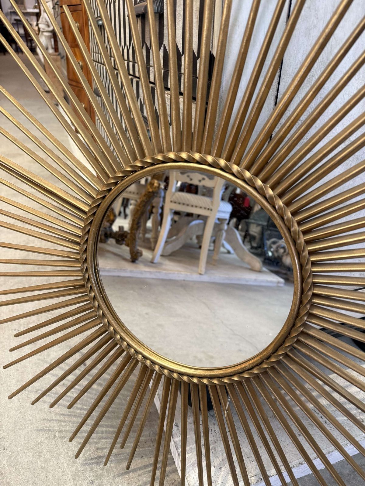Large Mid 20th Century Chaty Vallauris Sun Mirror | Vinterior
