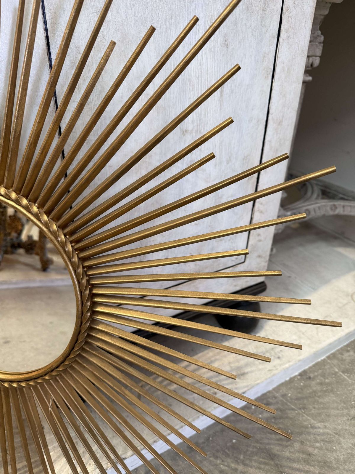 Large Mid 20th Century Chaty Vallauris Sun Mirror | Vinterior